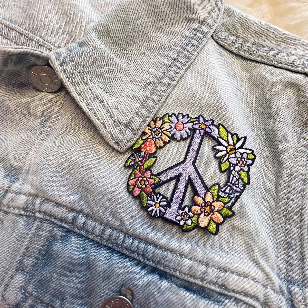 Peace Sign Floral Patch – Sercy+Co