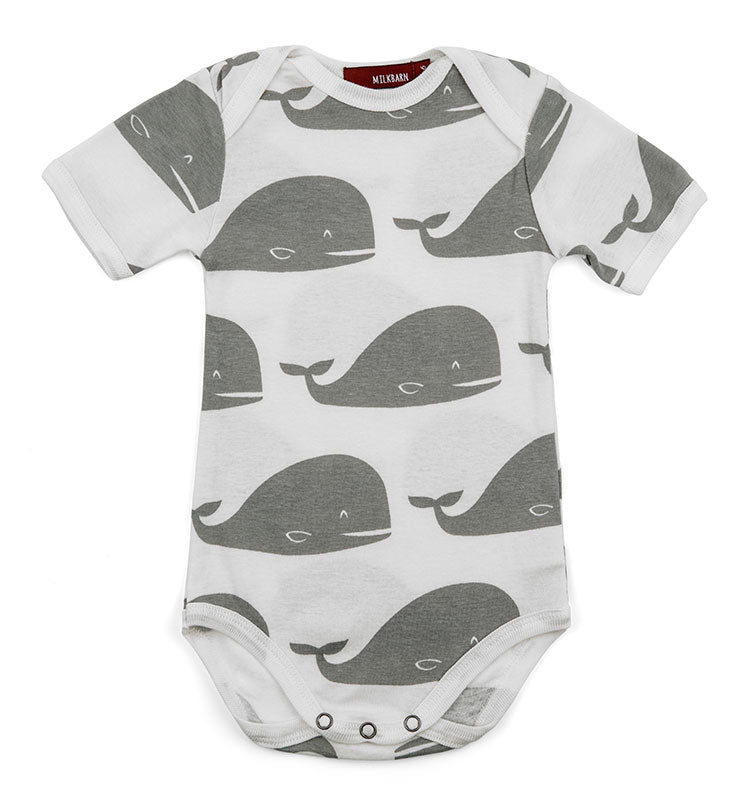 Organic One Piece Grey Whale 3-6M – Sercy+Co